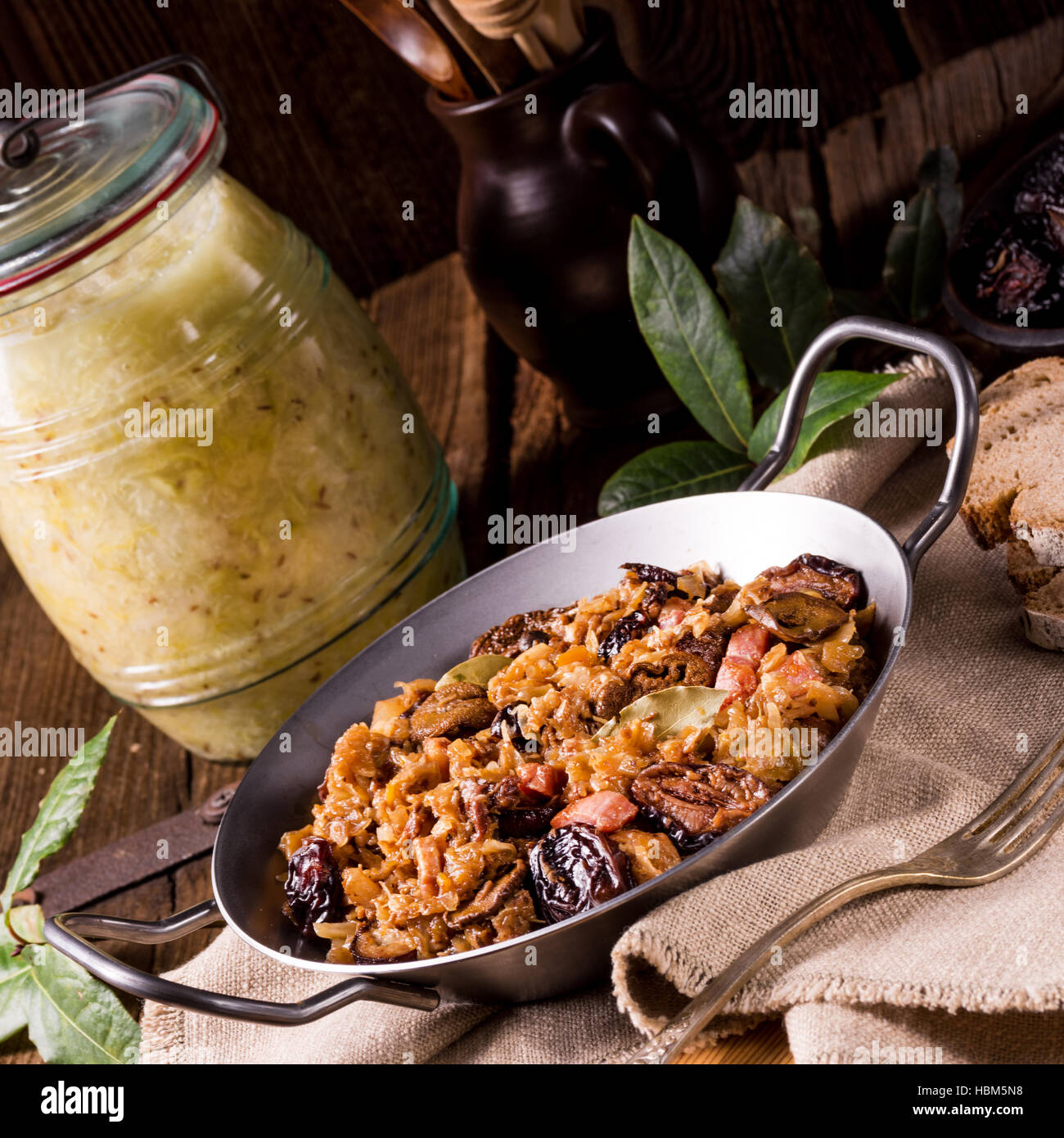 Old Polish traditional bigos Stock Photo - Alamy