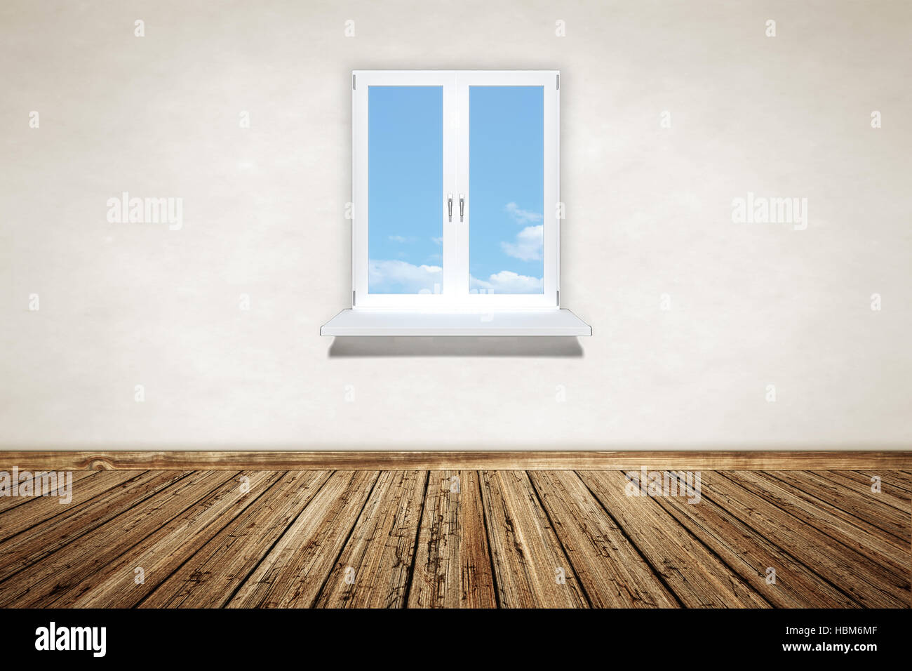 empty wooden room with a window Stock Photo - Alamy