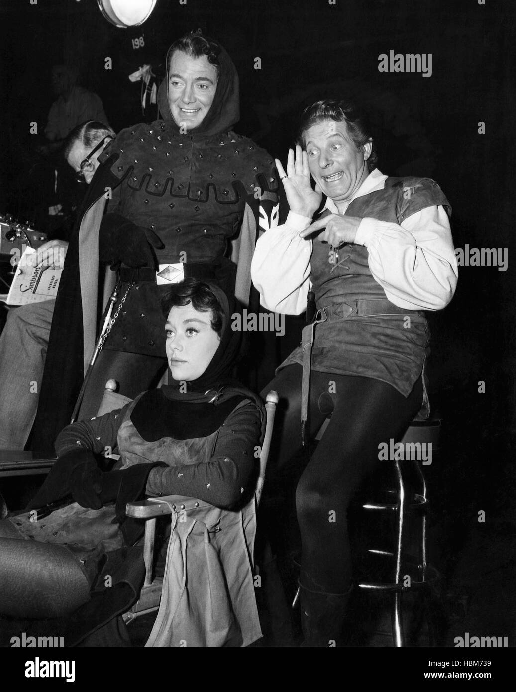 THE COURT JESTER, Edward Ashley, Glynis Johns, Danny Kaye, on-set, 1956 ...