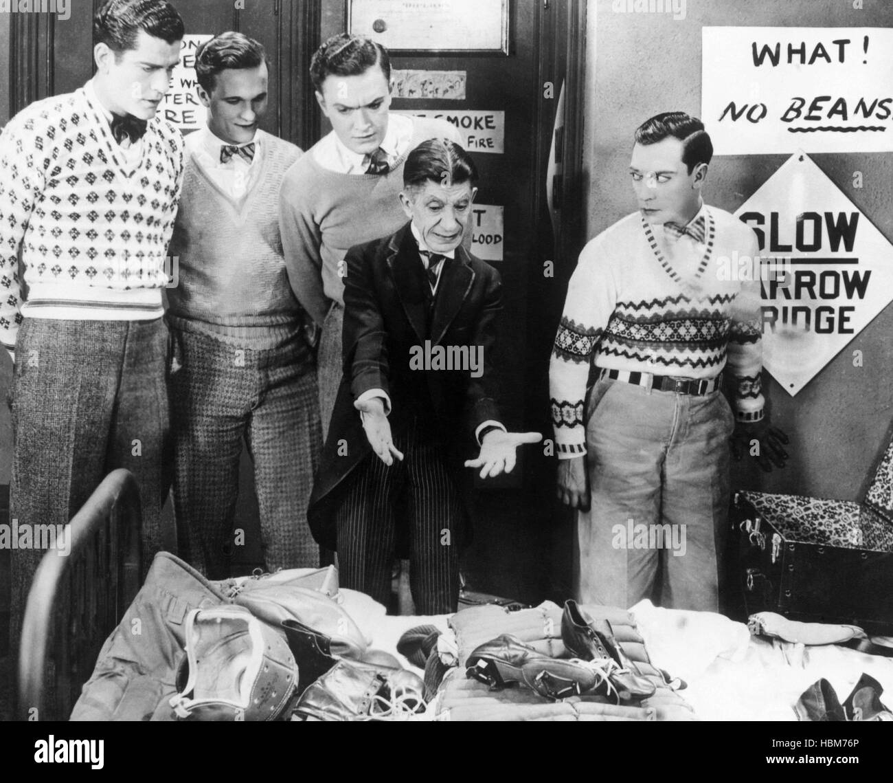 COLLEGE, Harold Goodwin (left), Snitz Edwards (arms outstretched ...