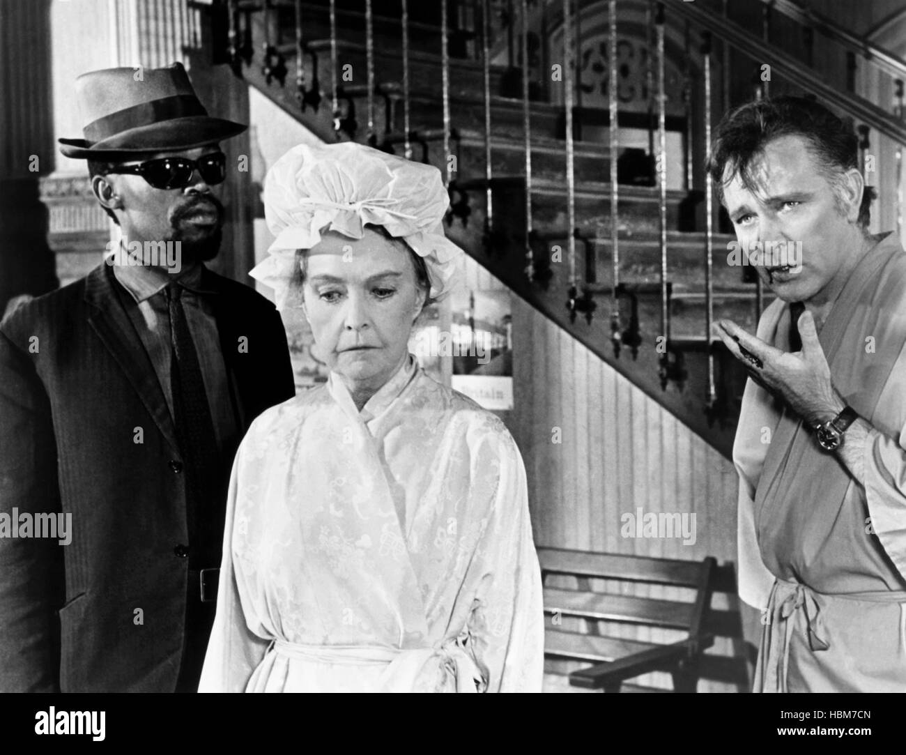 THE COMEDIANS, from left, Zakes Mokae, Lillian Gish, Richard Burton ...