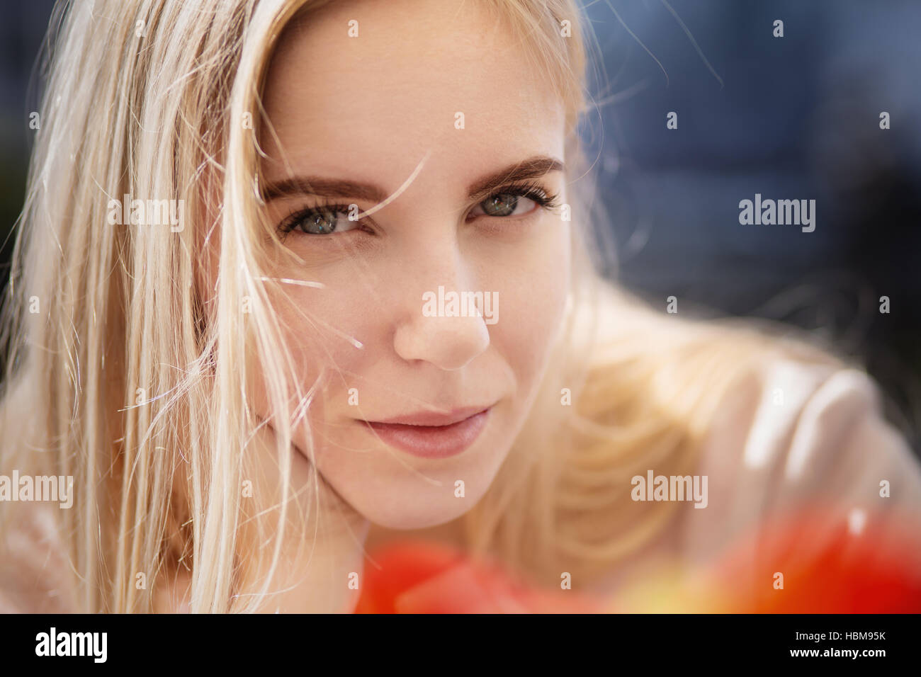 Girl smiling face profile hi-res stock photography and images - Alamy