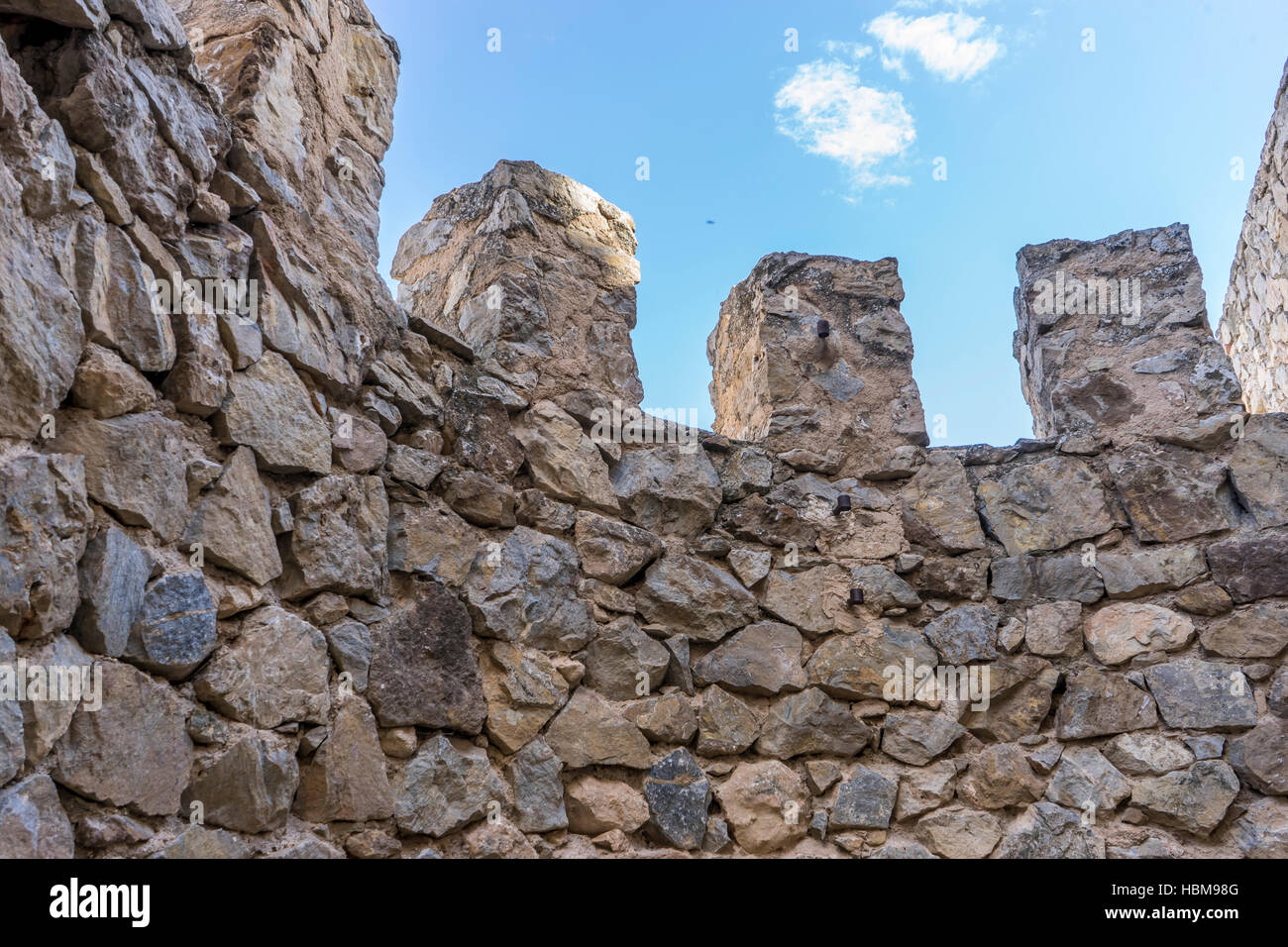 Fortification, medieval castle town of Consuegra in Toledo, Spain Stock ...