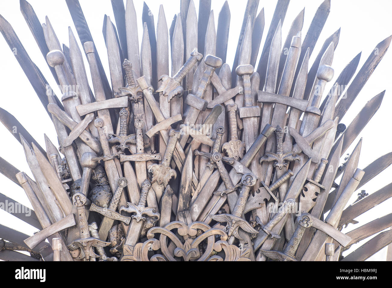 Fair, royal throne made of iron swords, seat of the king, symbol of ...