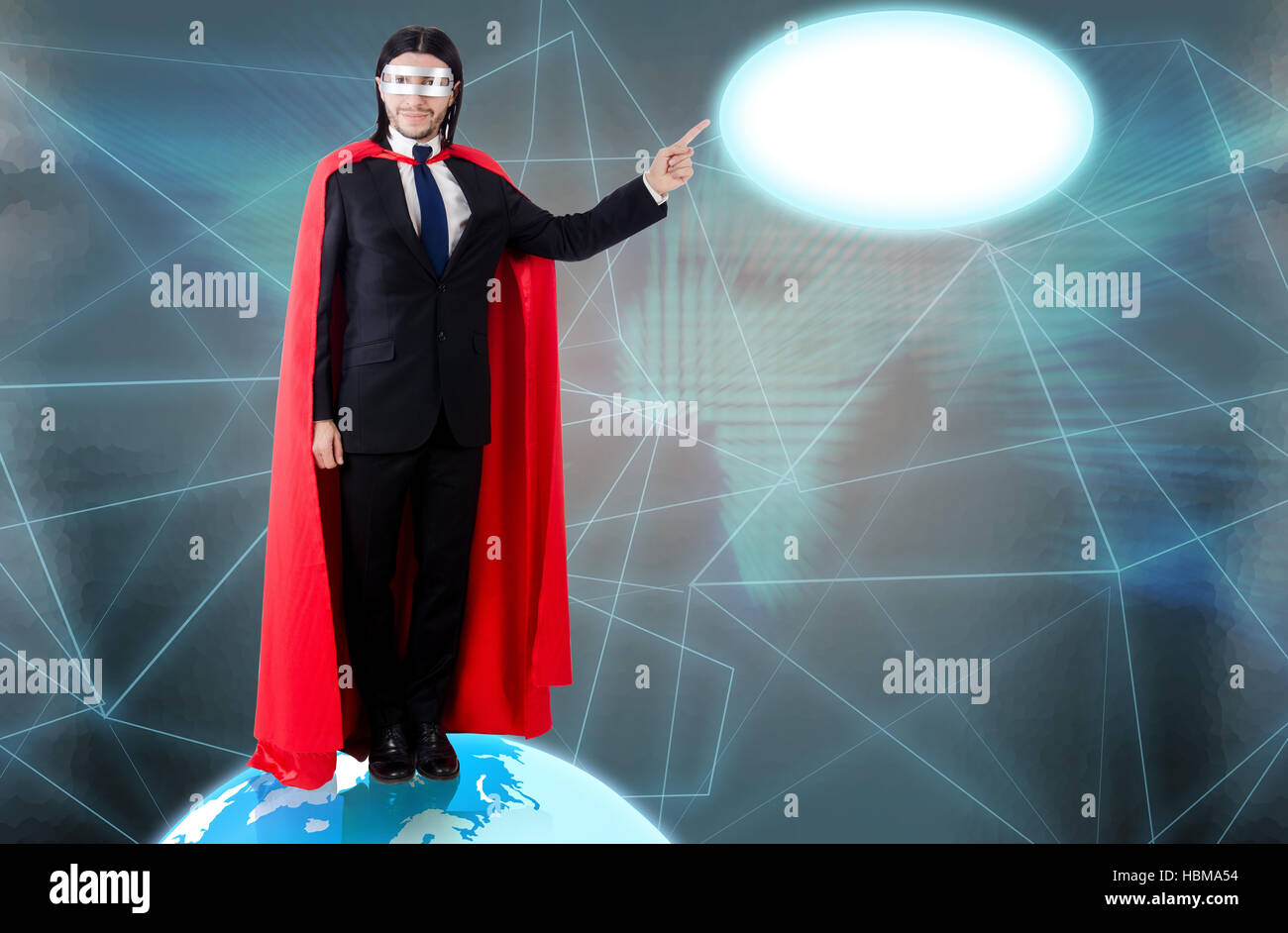 Man with superpowers ruling the world Stock Photo - Alamy