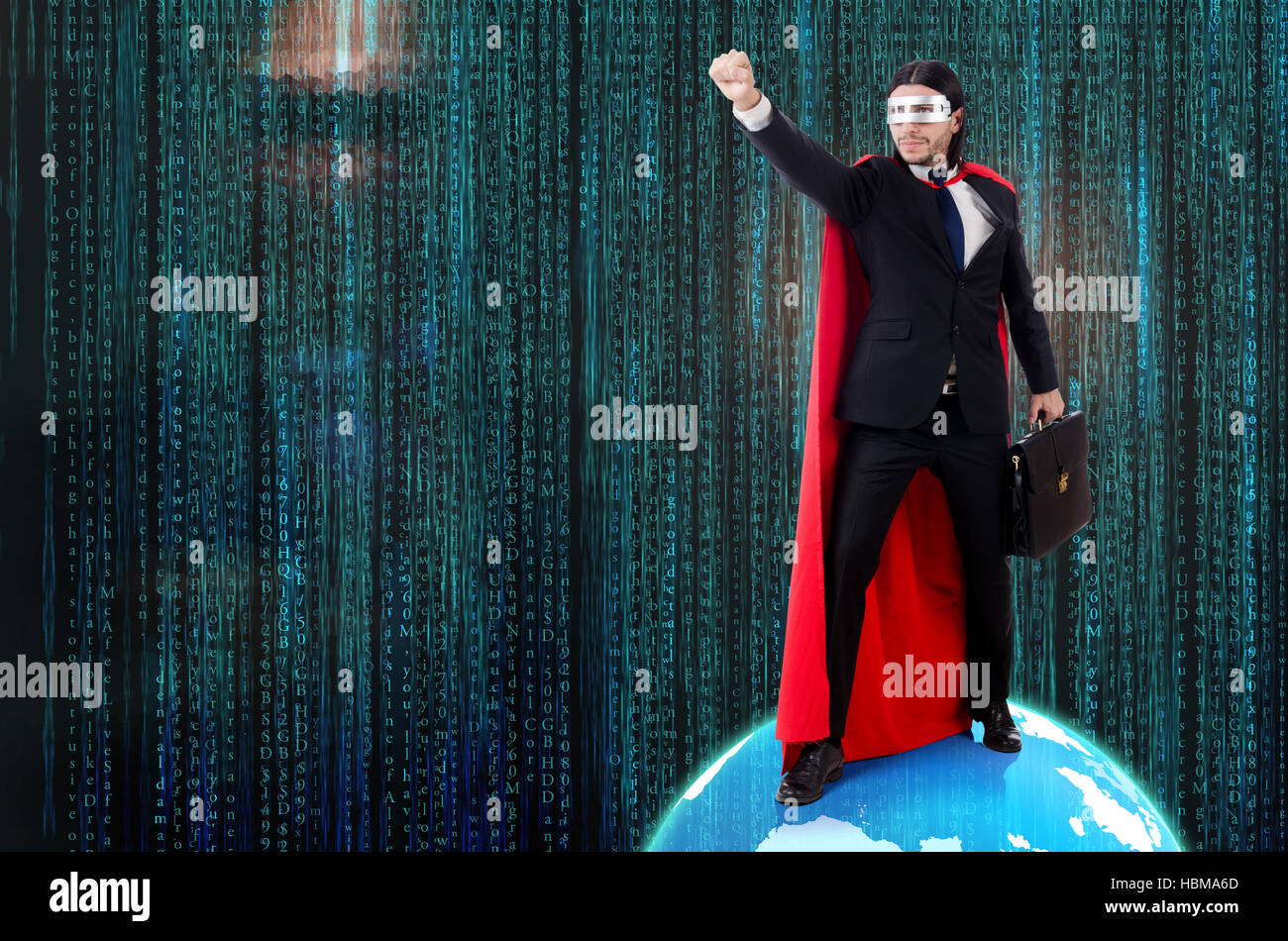 Man with superpowers ruling the world Stock Photo - Alamy