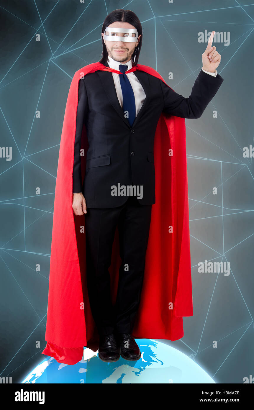 Man with superpowers ruling the world Stock Photo - Alamy