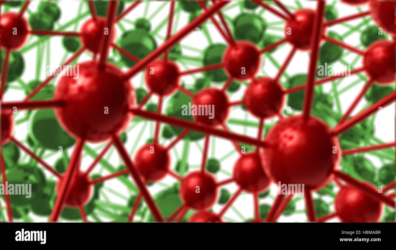 red and green Molecular geometric chaos abstract structure. Science ...