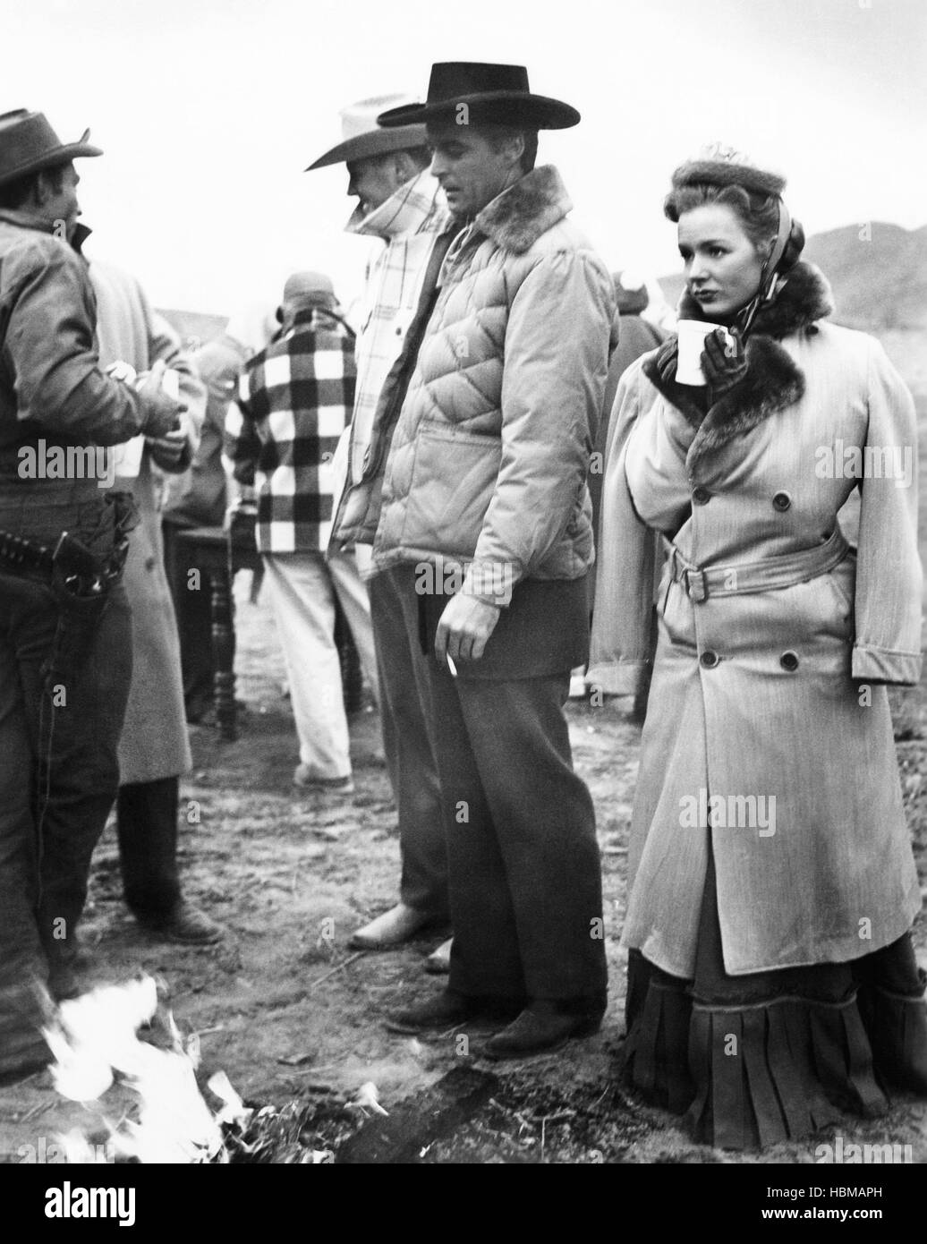 DAWN AT SOCORRO, Rory Calhoun (center), Piper Laurie (right), on ...