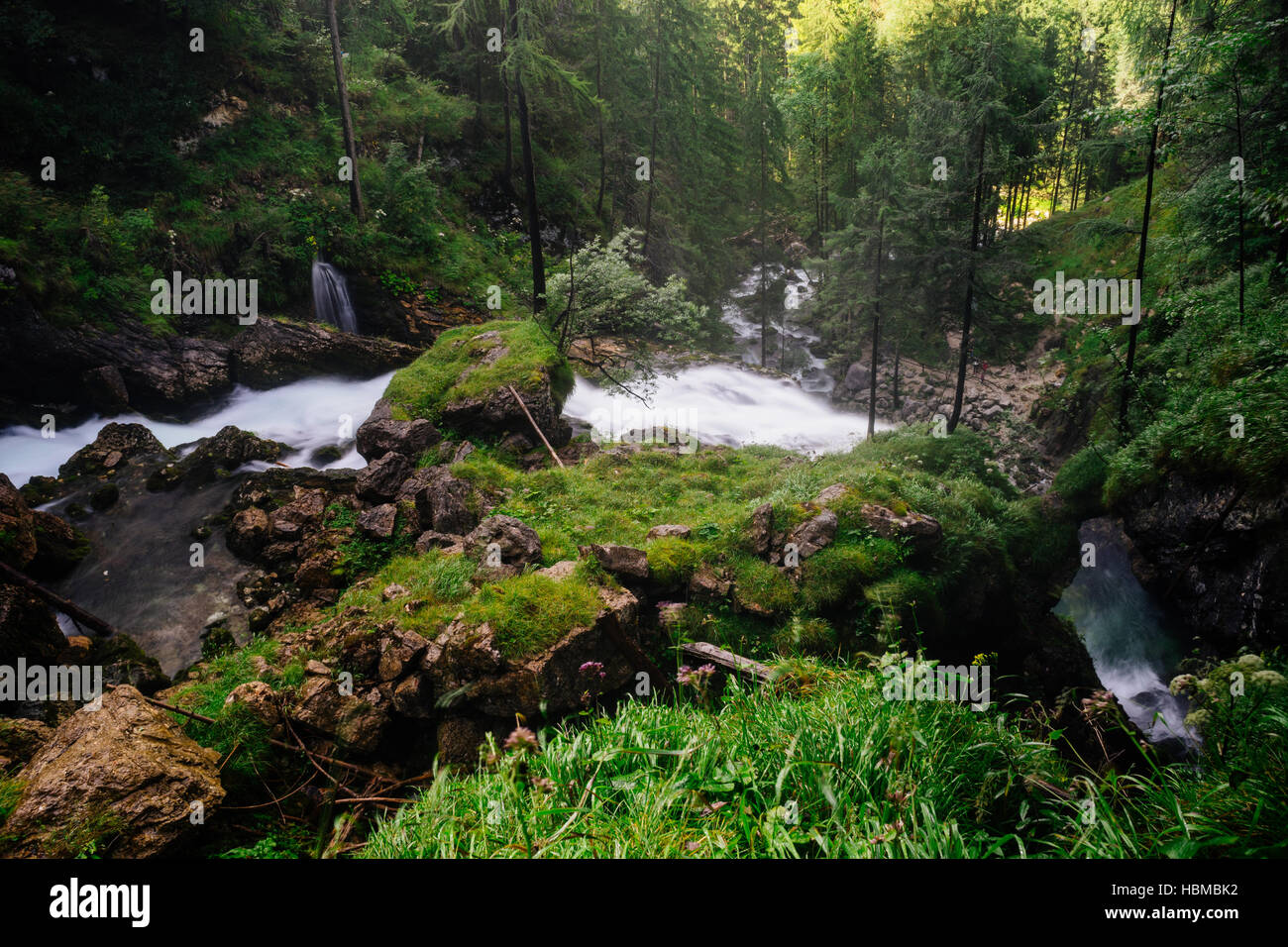 Gollinger waterfall from above view, Salzburg land, Austria Stock Photo ...