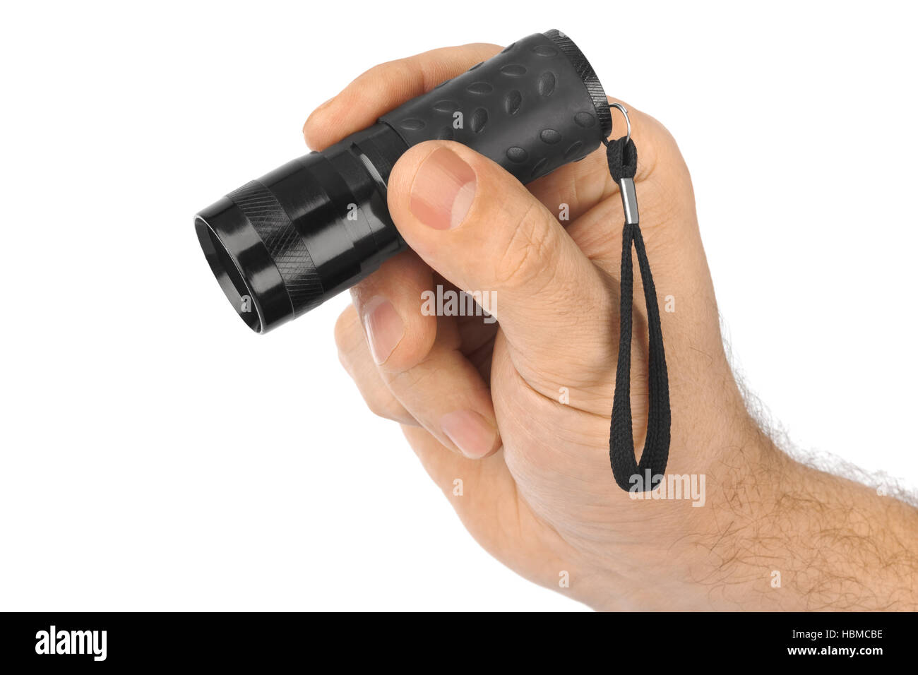 Flashlight in hand Stock Photo - Alamy