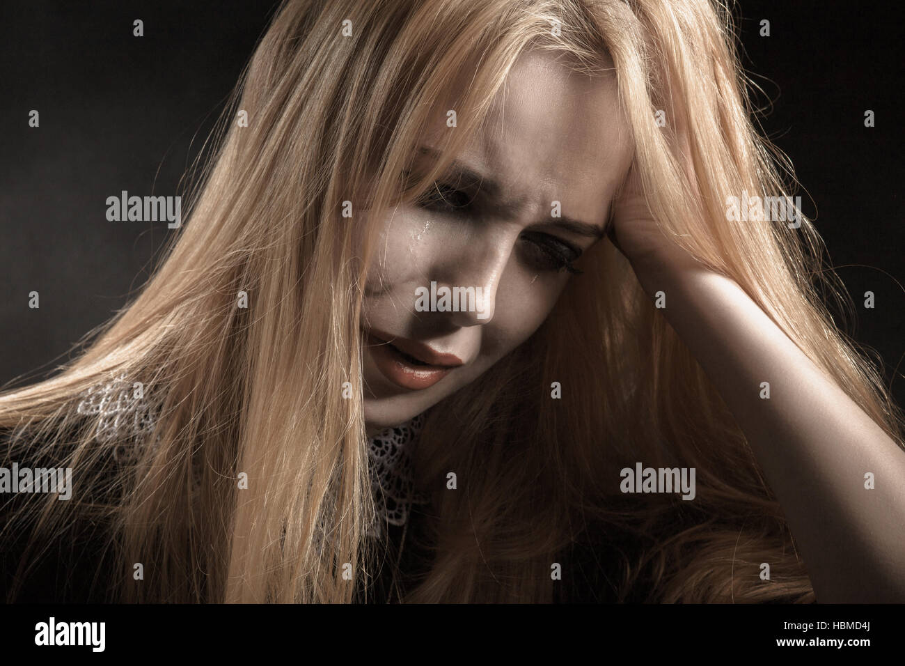 Close up woman crying hi-res stock photography and images - Alamy