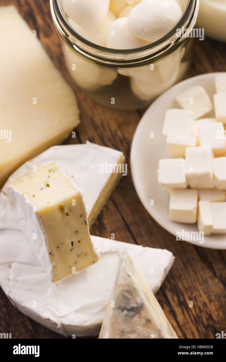 different kinds of cheese Stock Photo - Alamy