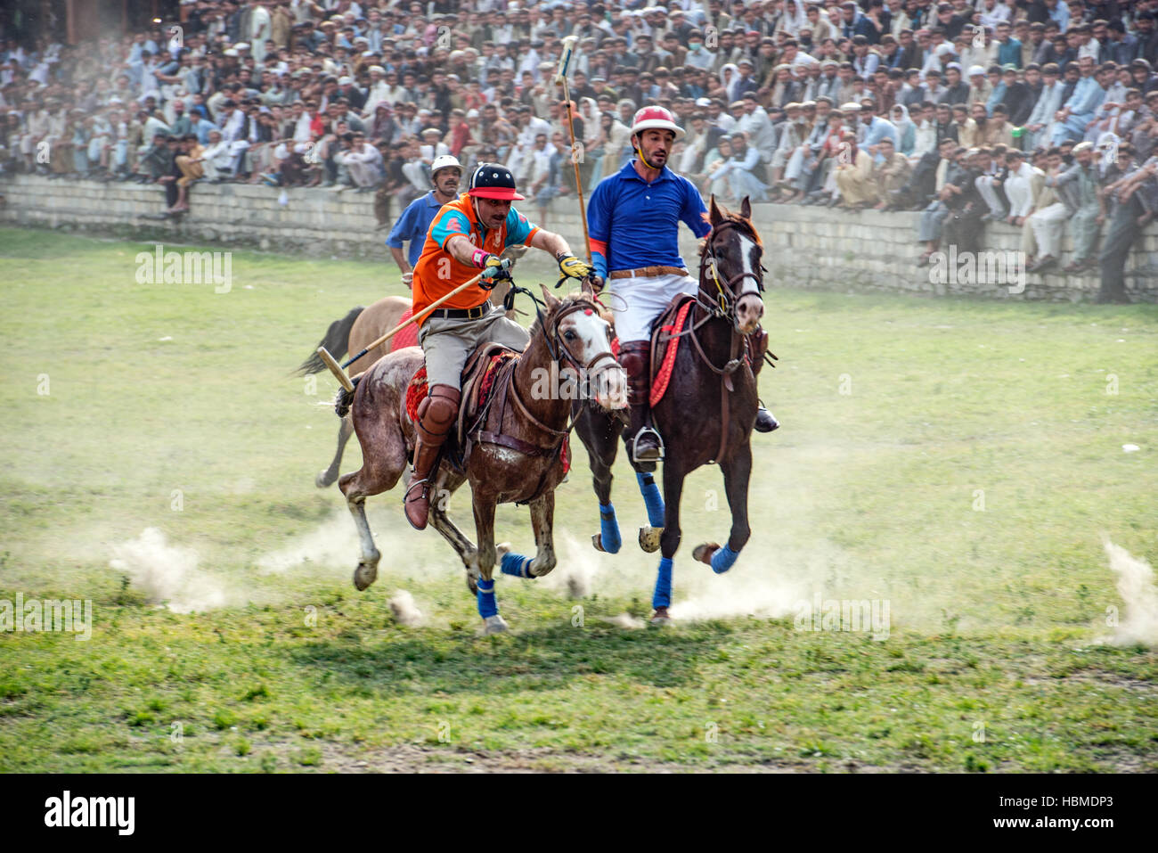 Free-style mountain polo being played on the Chitral Polo Ground Stock ...