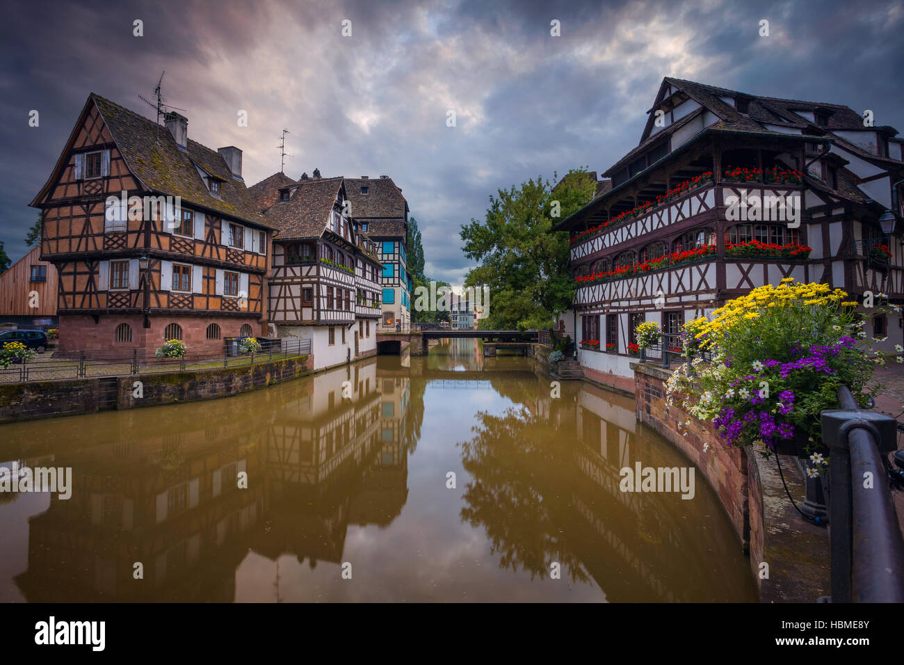 Strasbourg. Image of Strasbourg old town during dramatic sunset Stock ...