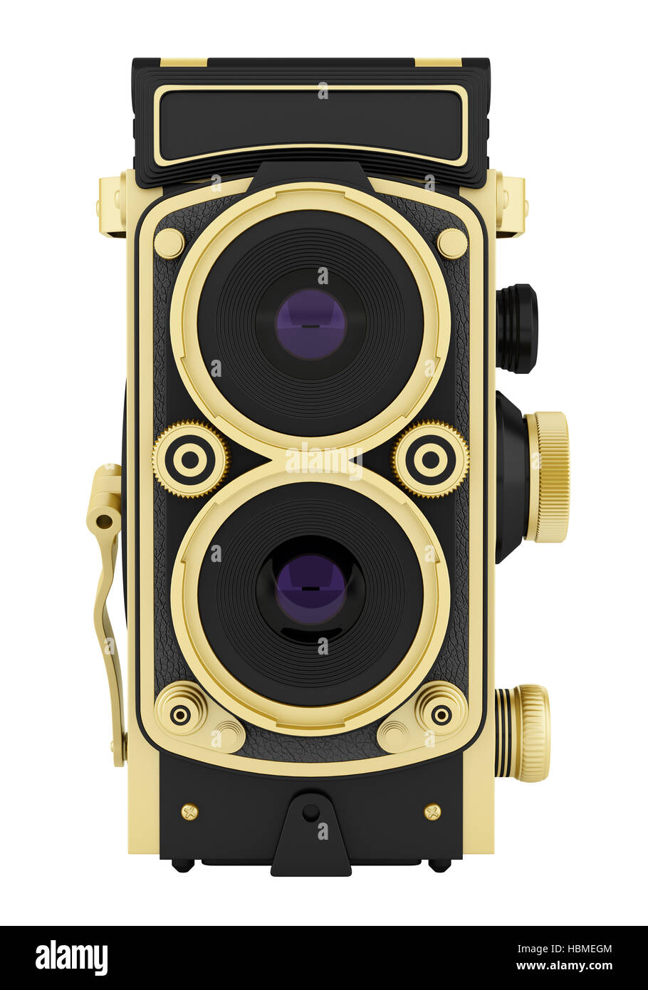 golden vintage film photo camera isolated on white background Stock ...