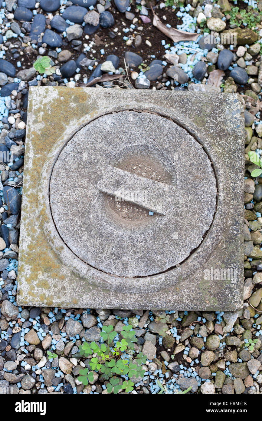 A lid of the sewer in Japan Stock Photo - Alamy