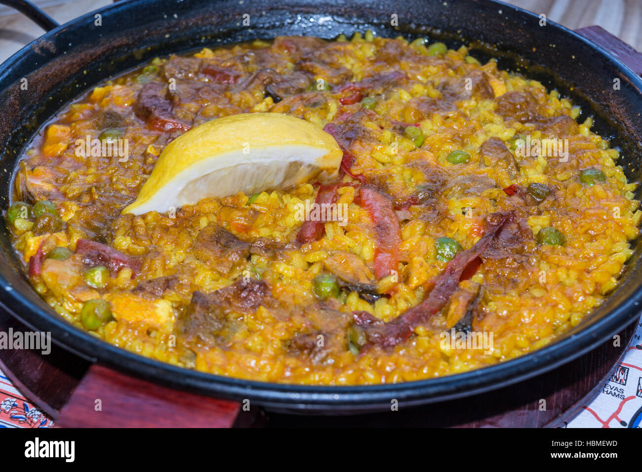 Valencia paella with seafood Stock Photo - Alamy