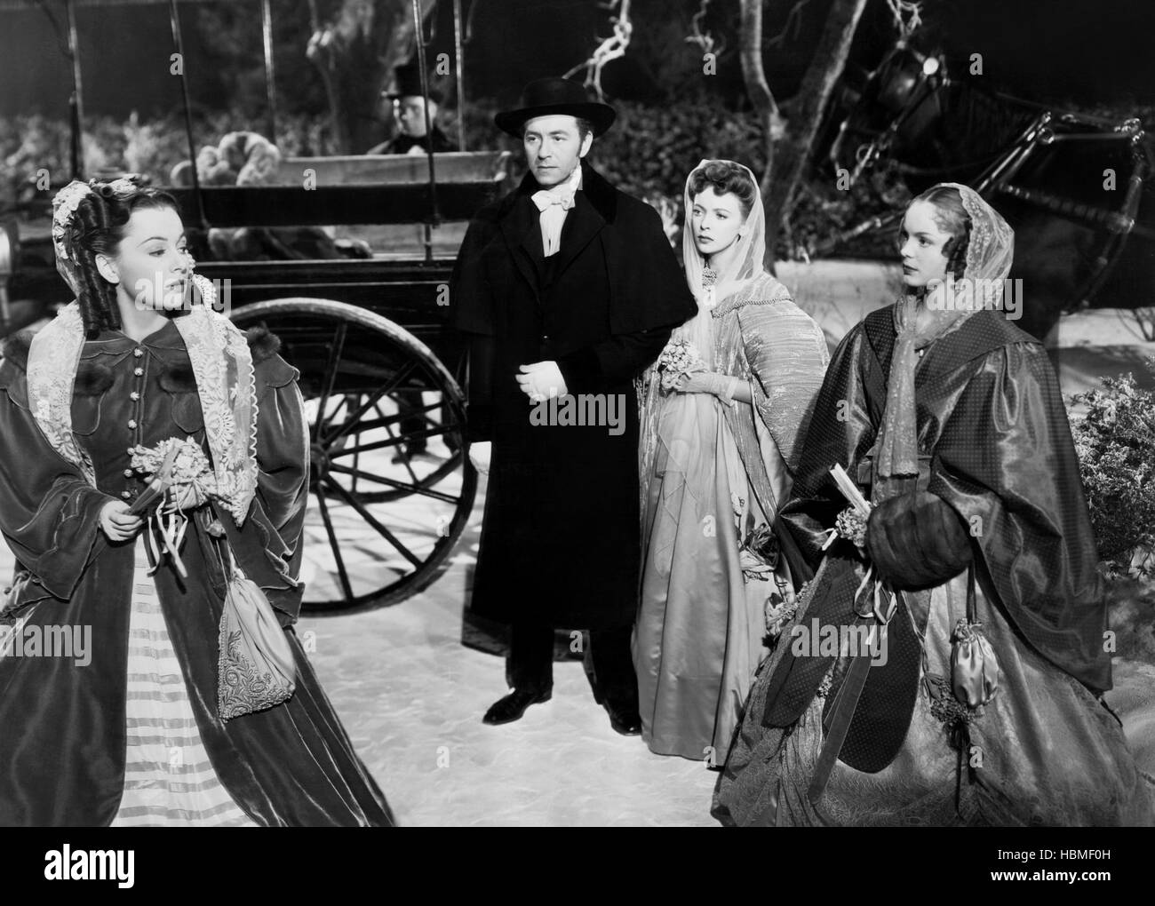 DEVOTION, from left, Olivia de Havilland, Paul Henreid, Ida Lupino, Nancy Coleman, 1946 Stock ...