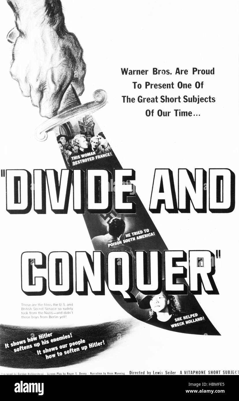 DIVIDE AND CONQUER, US poster, 1942 Stock Photo - Alamy
