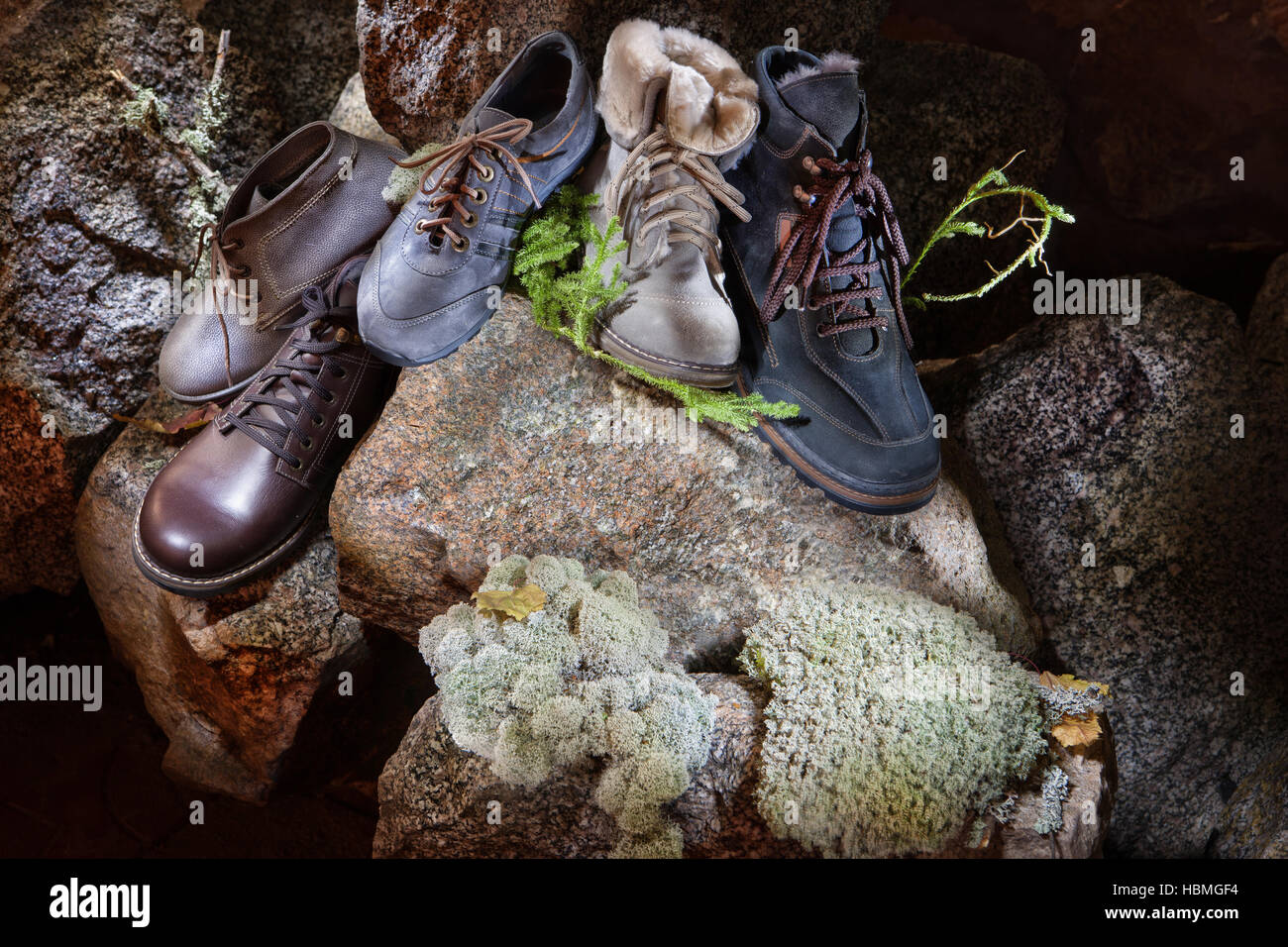 Stones And Shoes Stock Photo - Alamy