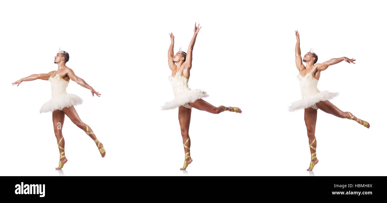 Man in ballet tutu isolated on white Stock Photo - Alamy