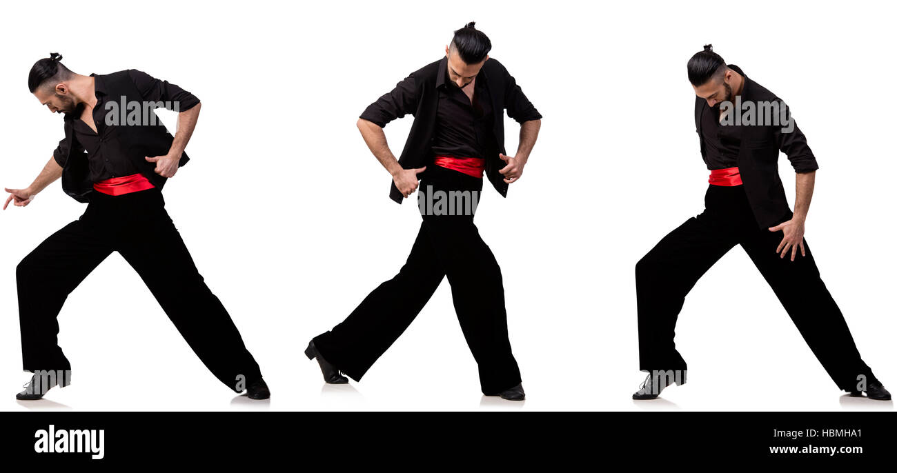 Spanish dancer in various poses on white Stock Photo - Alamy