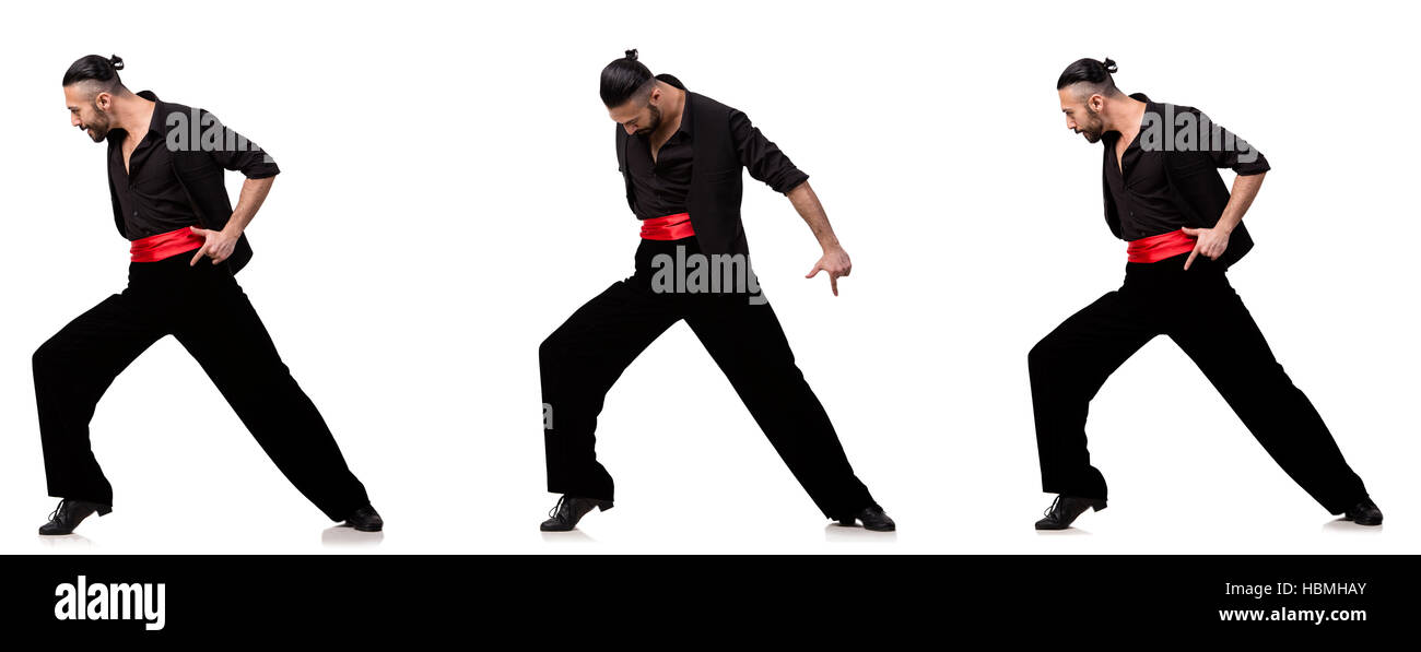 Spanish dancer in various poses on white Stock Photo - Alamy