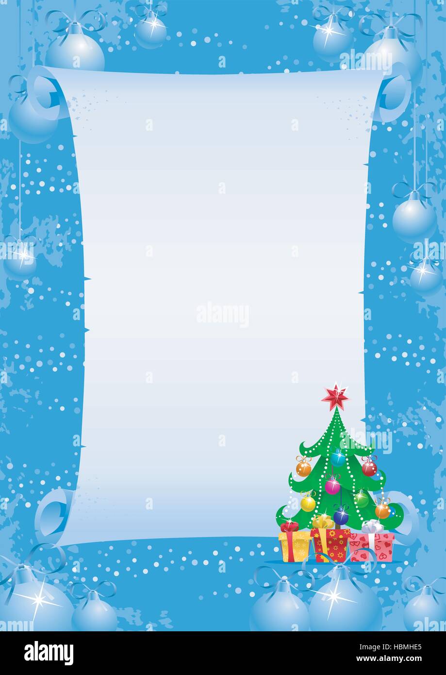 Christmas garland baubles lights Stock Vector Images - Alamy