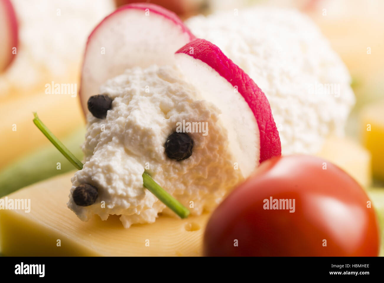 Fun food for kids - mouse with cheese Stock Photo - Alamy