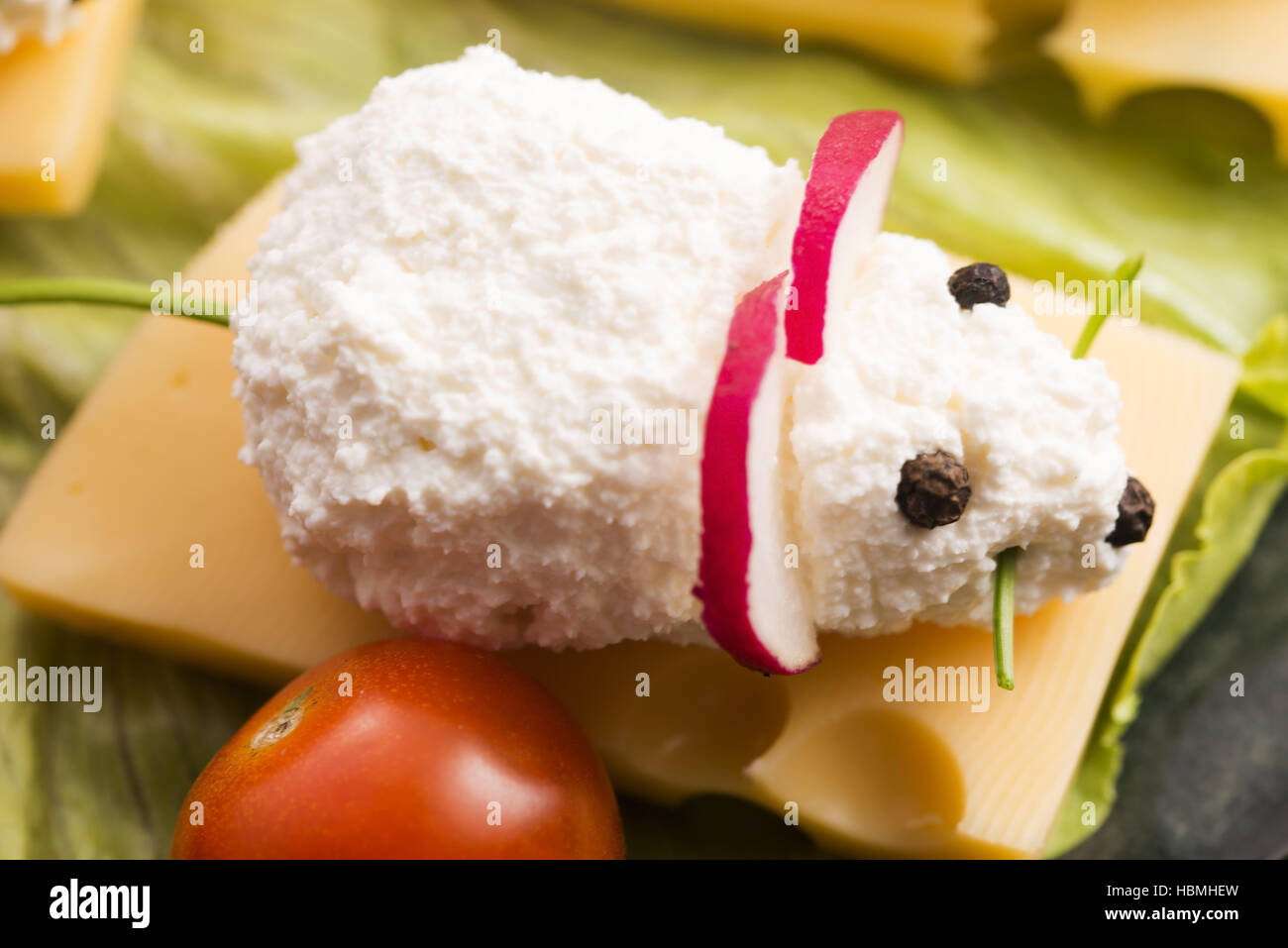 Fun food for kids - mouse with cheese Stock Photo - Alamy