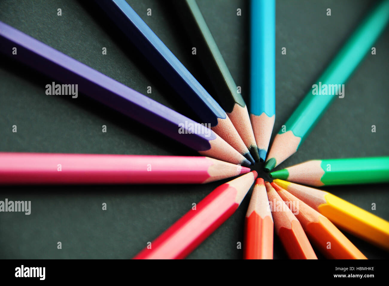 Pencils of different colors close up Stock Photo - Alamy