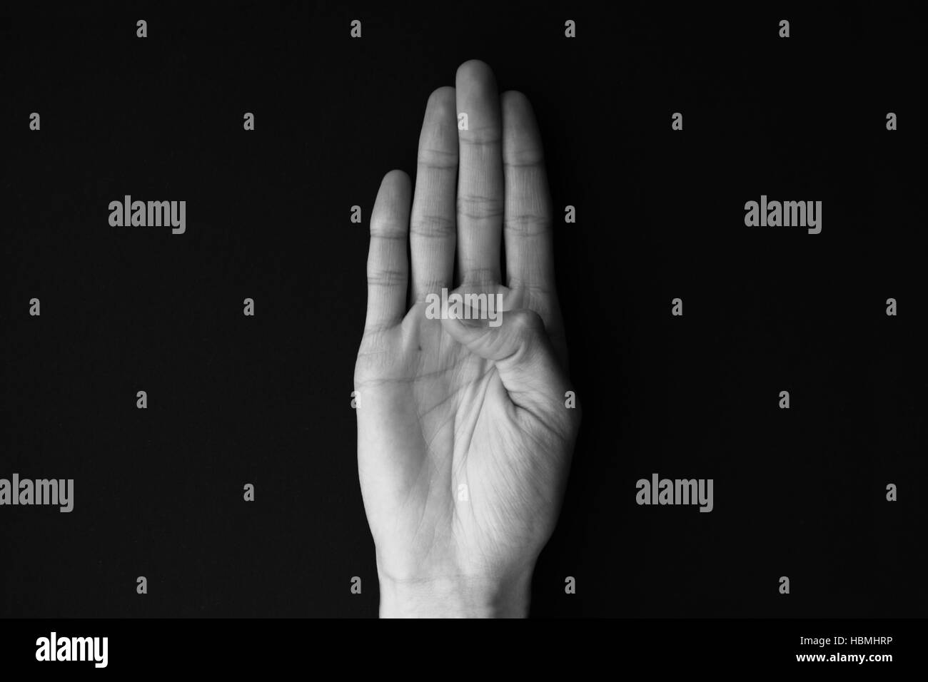 Dactil alphabet B Stock Photo - Alamy