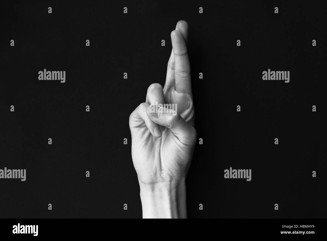 Dactil alphabet R Stock Photo - Alamy