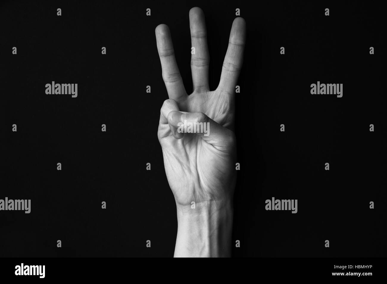 Dactil alphabet W Stock Photo - Alamy