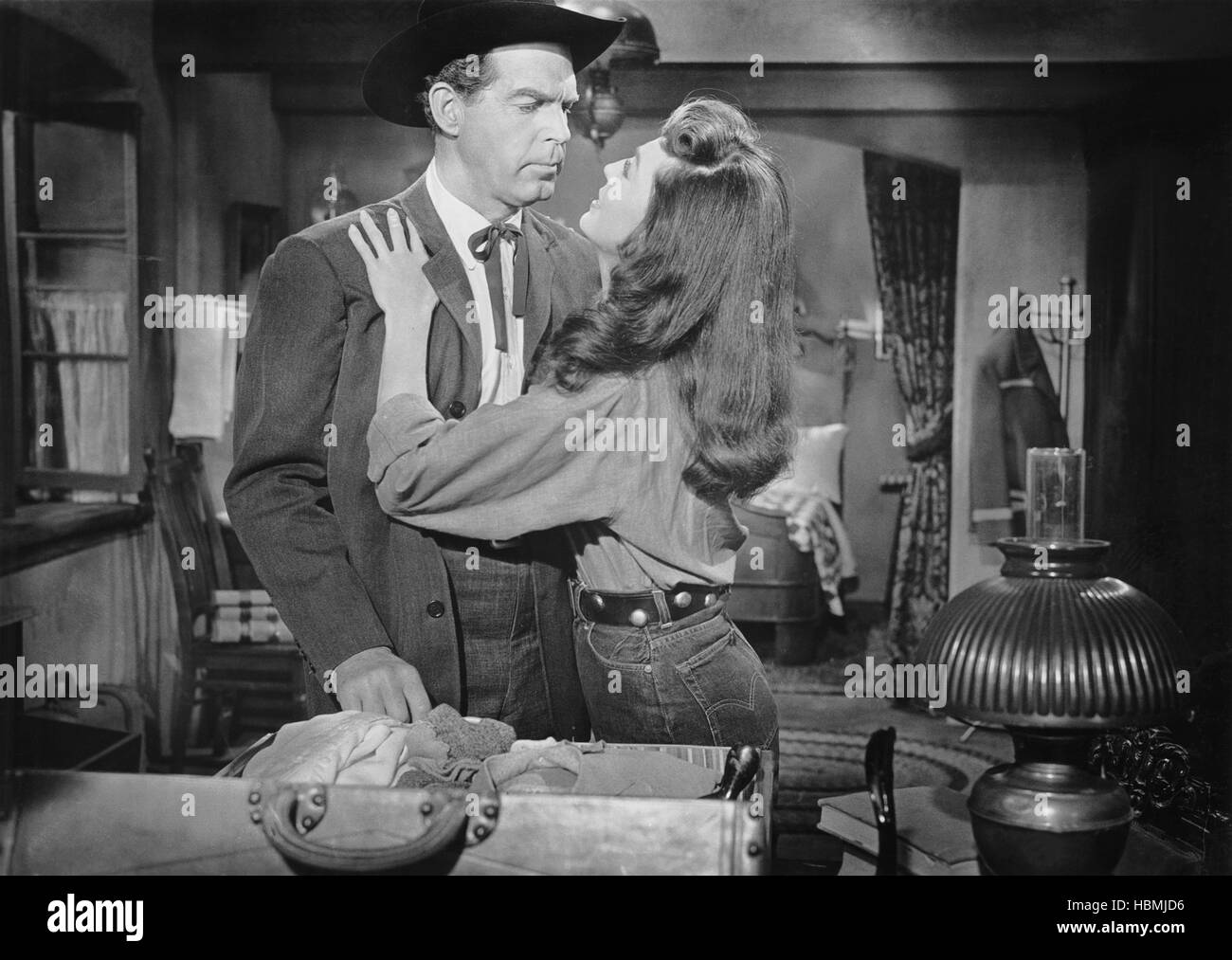 DAY OF THE BADMAN, from left, Fred MacMurray, Marie Windsor, 1958 Stock ...