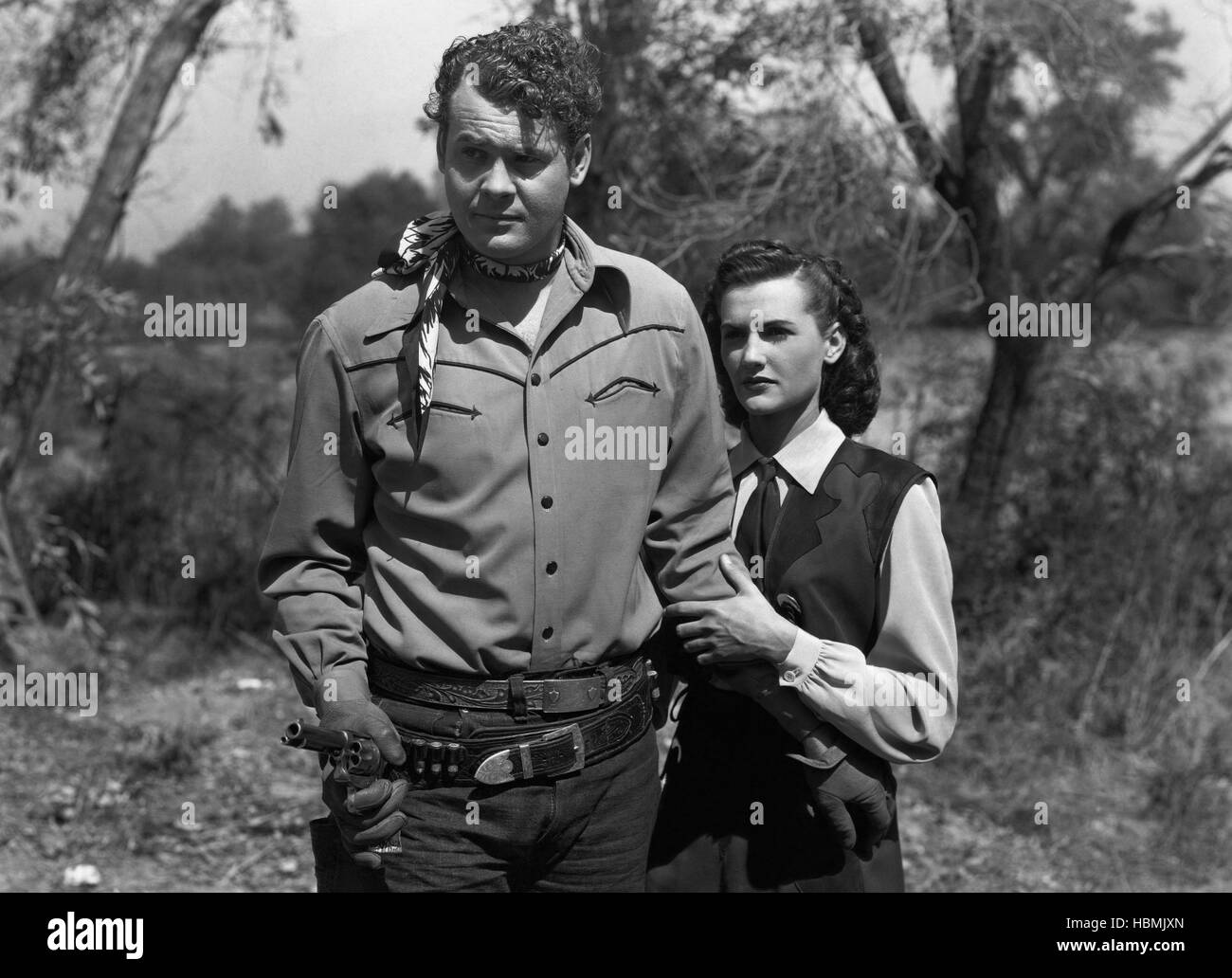 DAYS OF BUFFALO BILL, from left: Sunset Carson, Peggy Stewart, 1946 ...