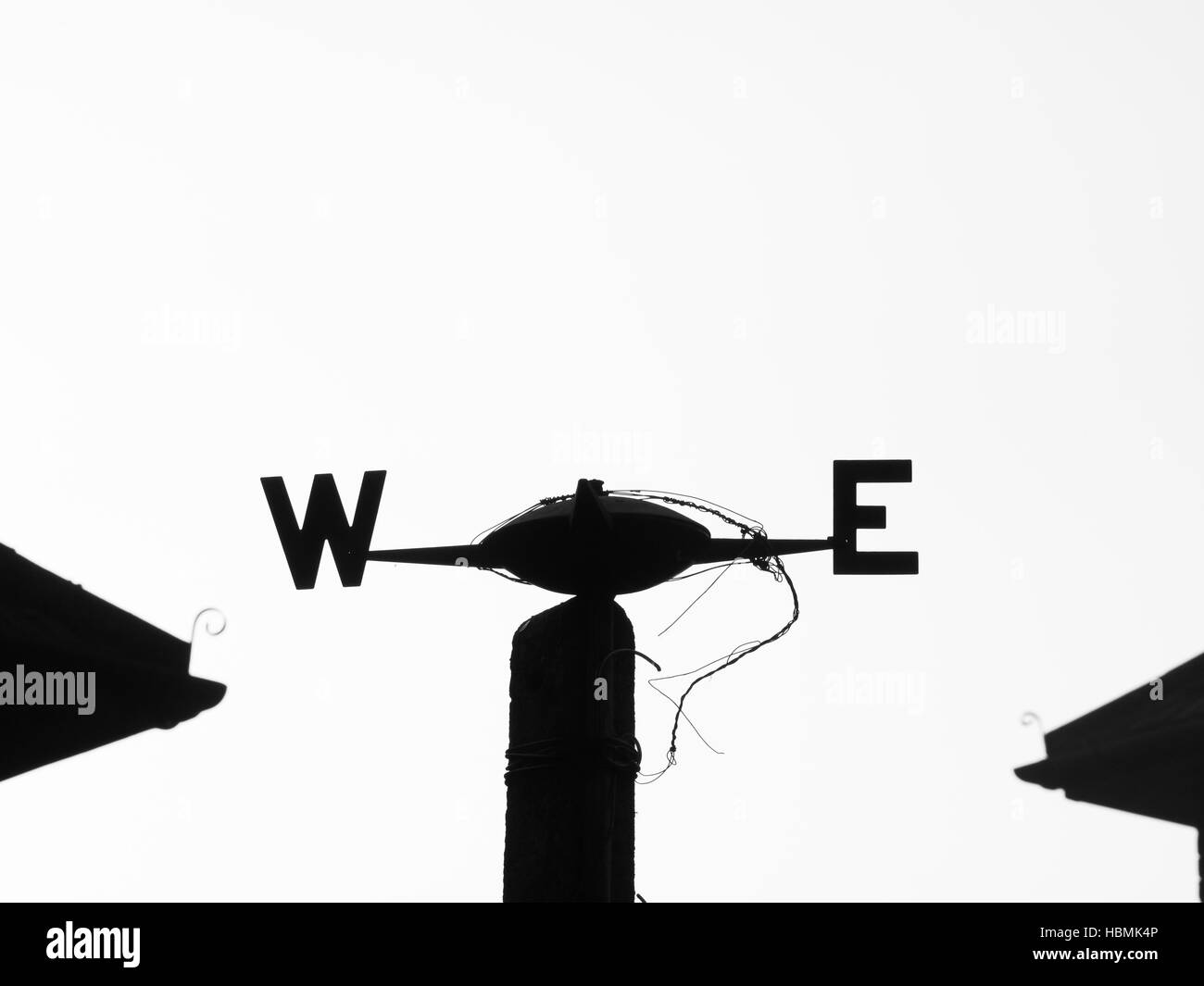 Weathervane direction wind vane Black and White Stock Photos & Images ...