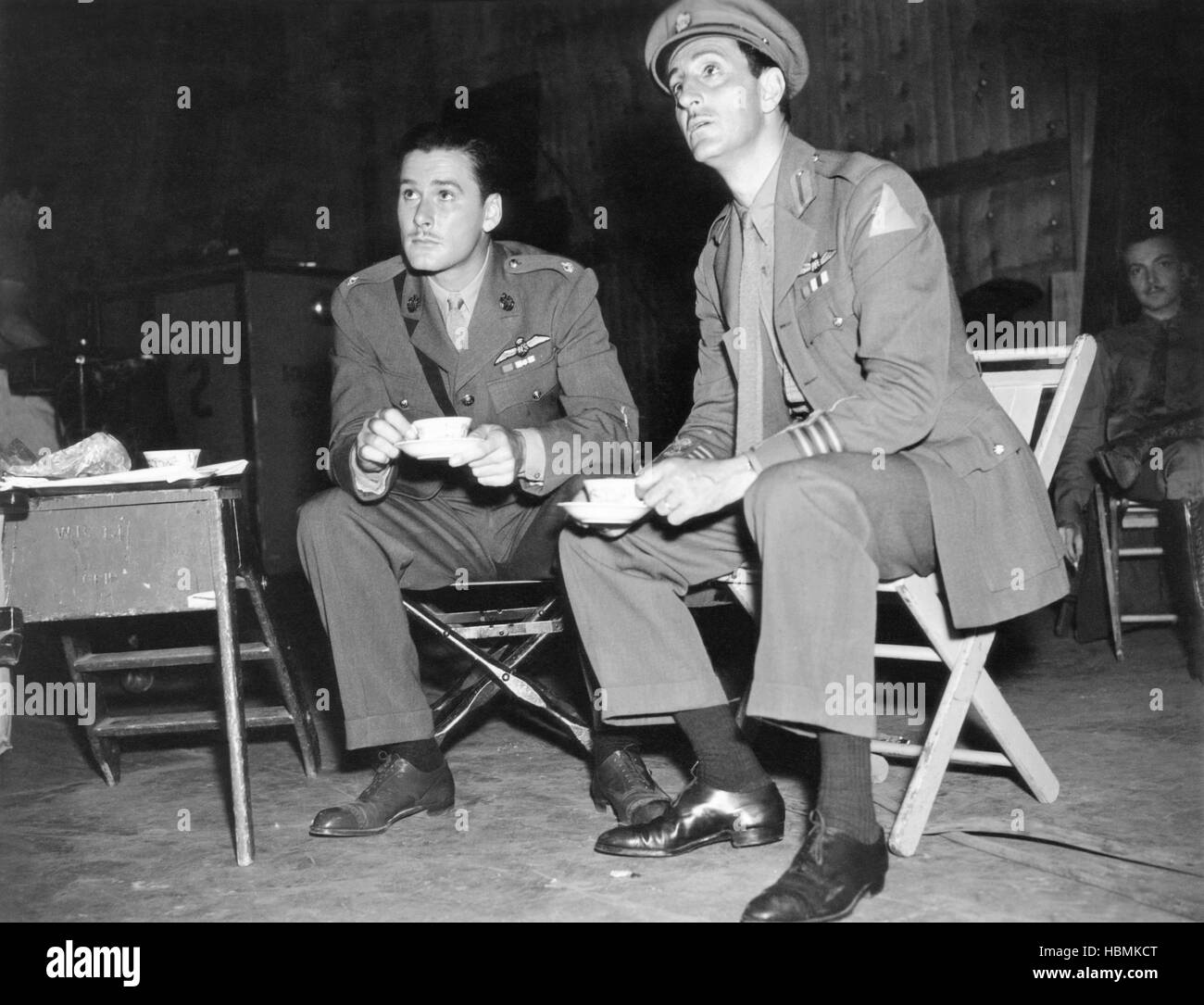 THE DAWN PATROL, from left: Errol Flynn, Basil Rathbone, on set, 1938 ...