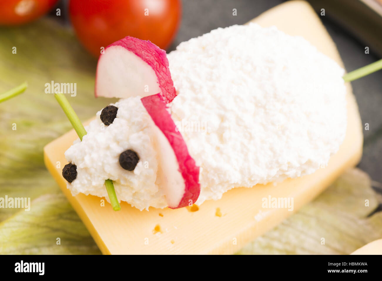 Fun food for kids - mouse with cheese Stock Photo - Alamy