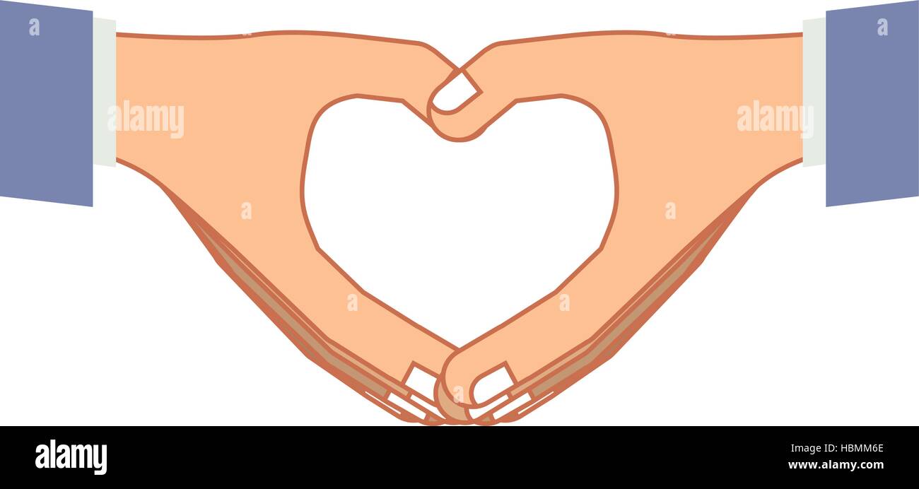 hand colorful with hands forming heart vector illustration Stock Vector ...
