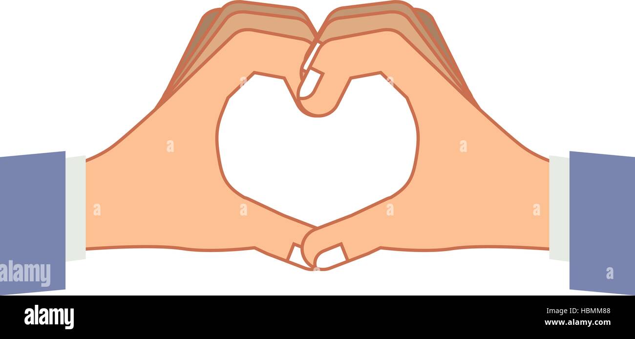 hand colorful with hands forming heart vector illustration Stock Vector ...