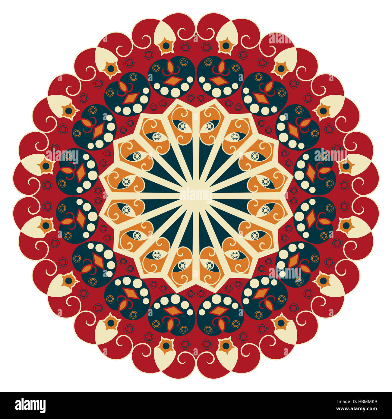 Colorful round ethnic pattern. Element for design Stock Photo - Alamy