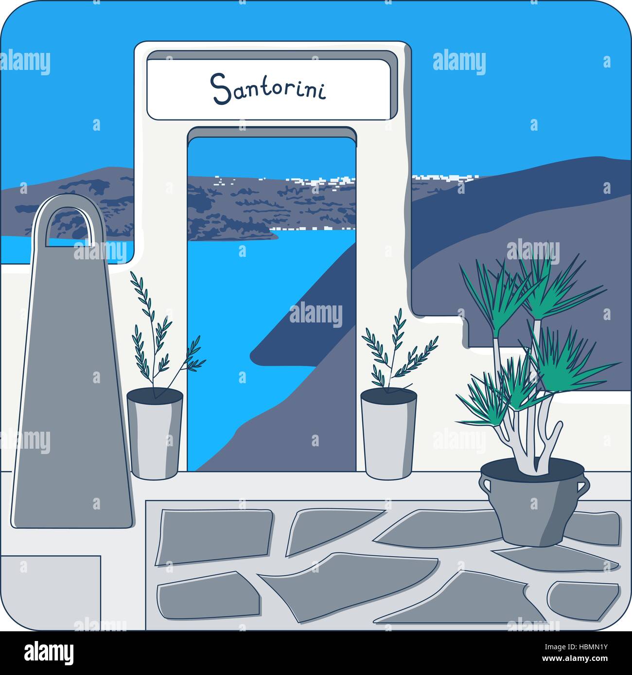 Santorini greece tourism Stock Vector Images - Alamy