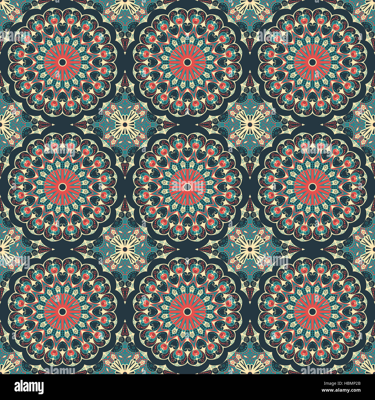 Vector seamless pattern. Colorful ethnic ornament. Arabesque style ...