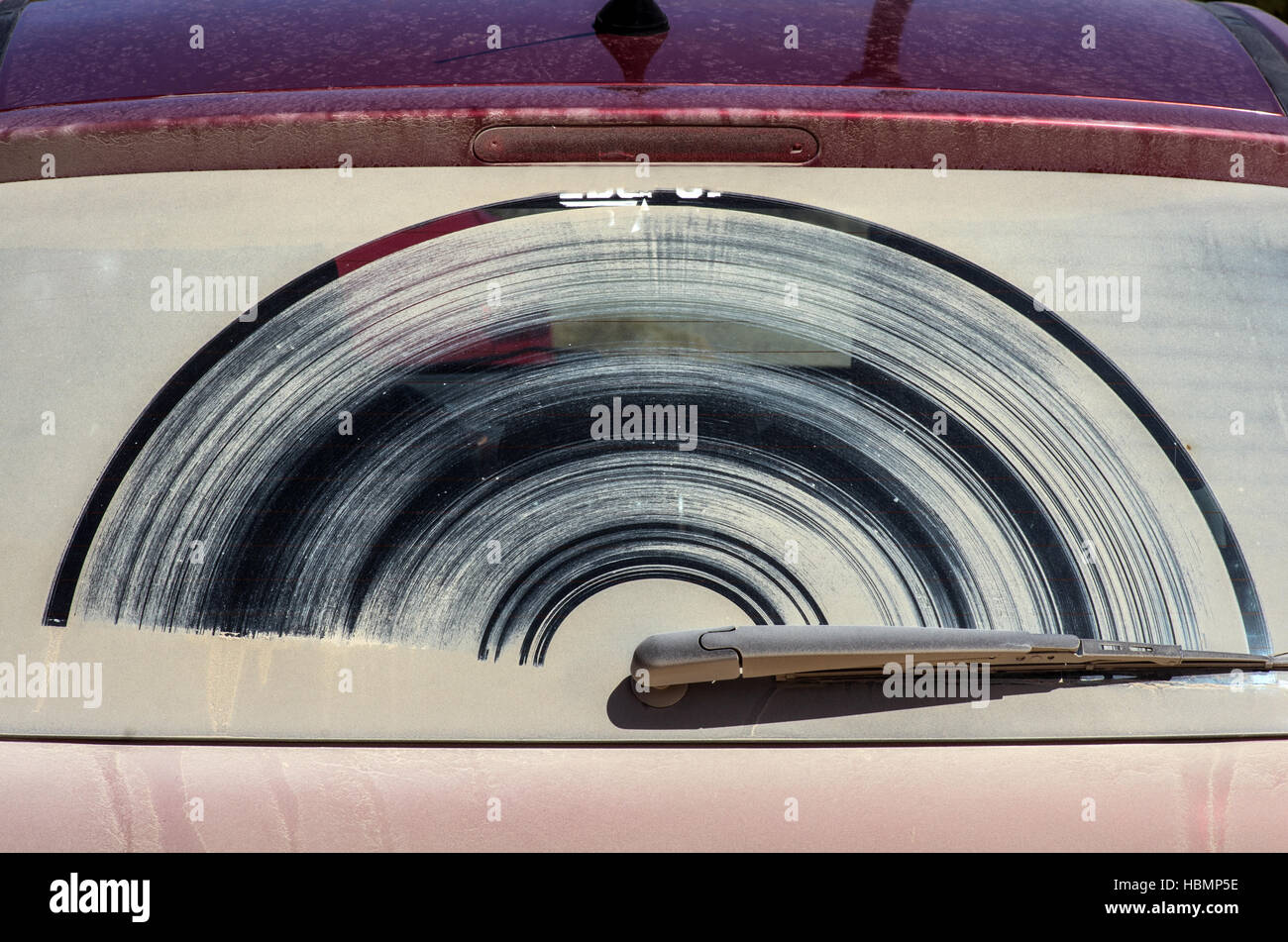 rear window in the sand grit Stock Photo - Alamy