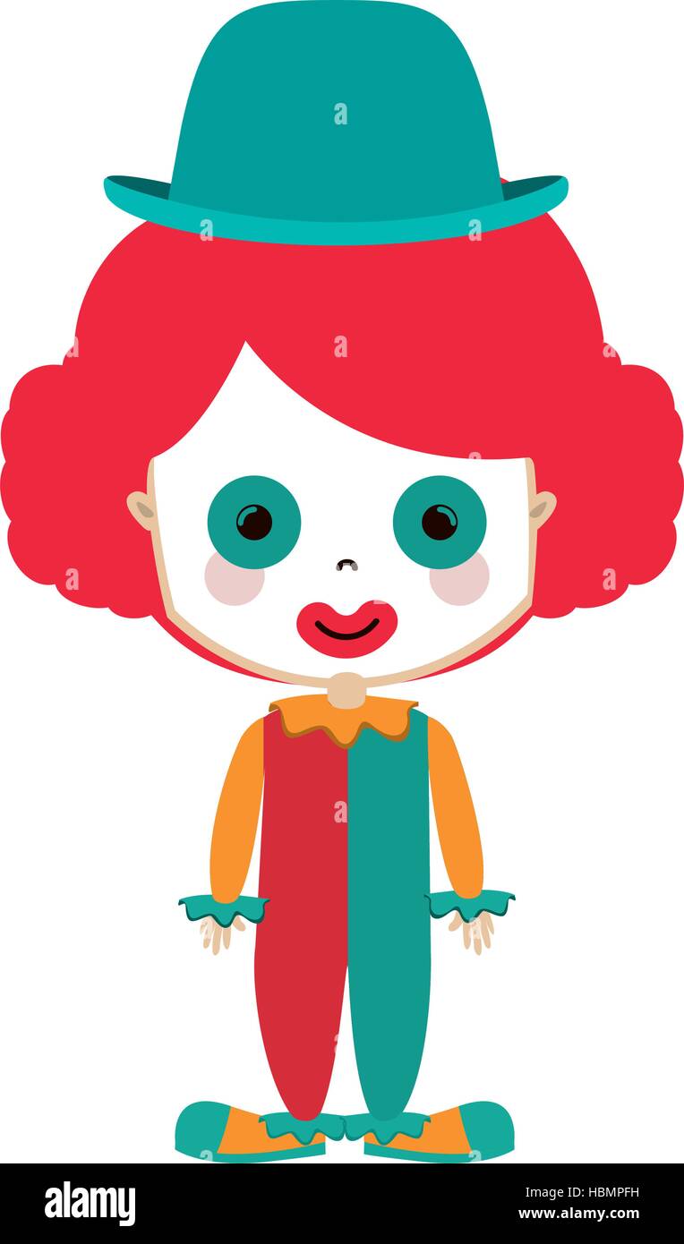 Funny small clown with hat vector illustration Stock Vector Image & Art ...