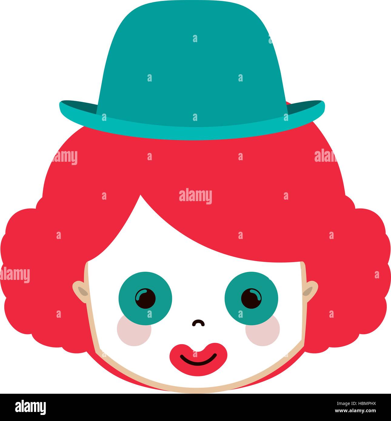front face funny small clown with hat vector illustration Stock Vector ...