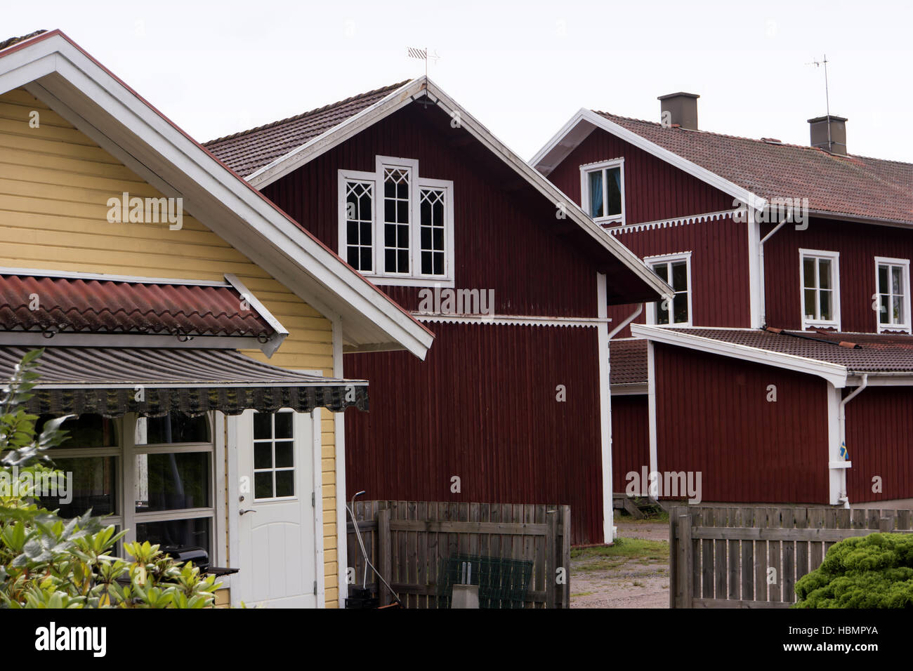Timber houses in Sweden Stock Photo - Alamy