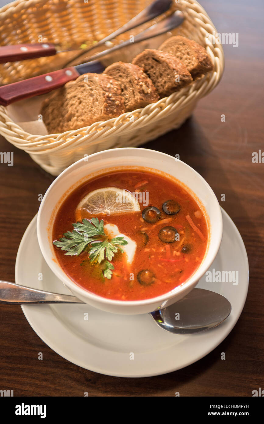 Traditional russian soljanka Stock Photo - Alamy